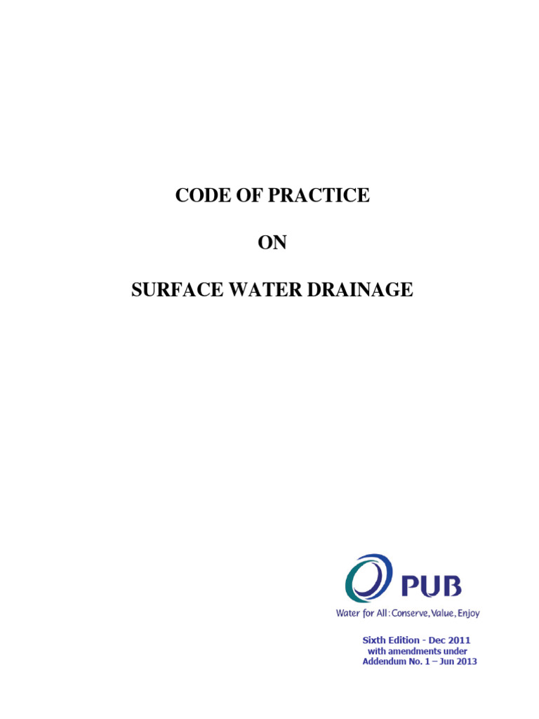 Surface Water Drainage Code of Practice | PDF | Storm Drain | Home & Garden