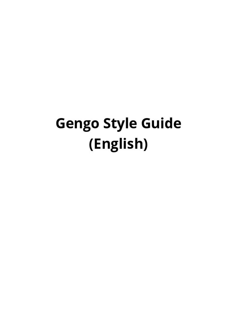 Gengo Style Guide English Pdf Punctuation Bracket