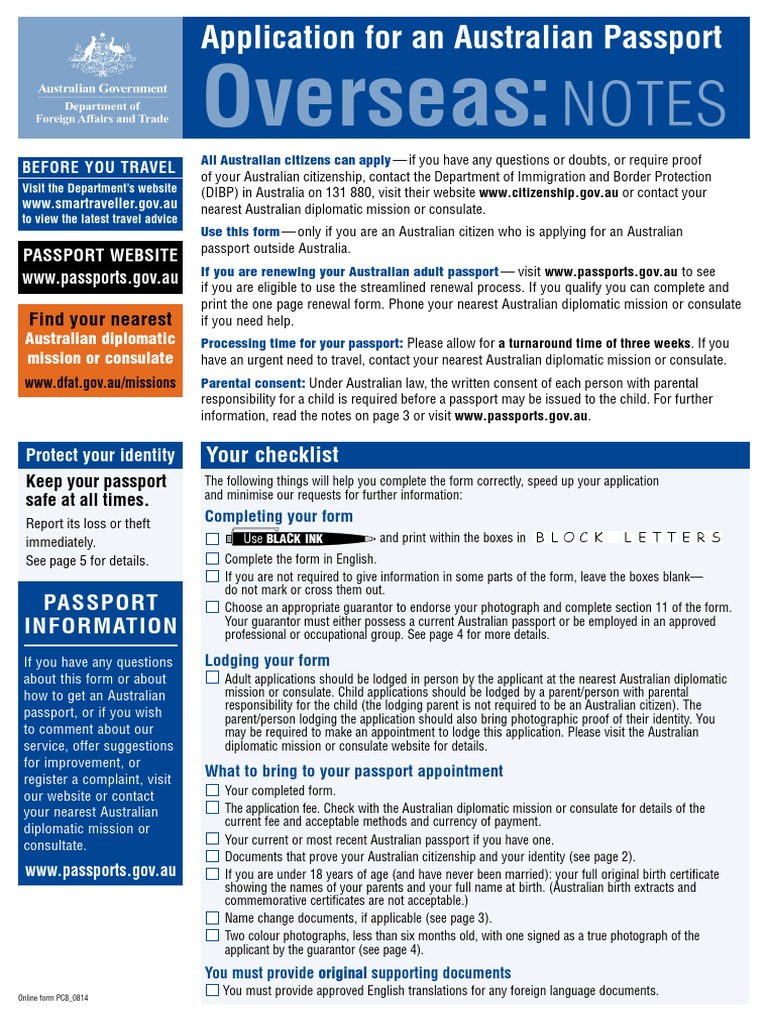 Australian Passport Application Guide | PDF | Birth Certificate ...
