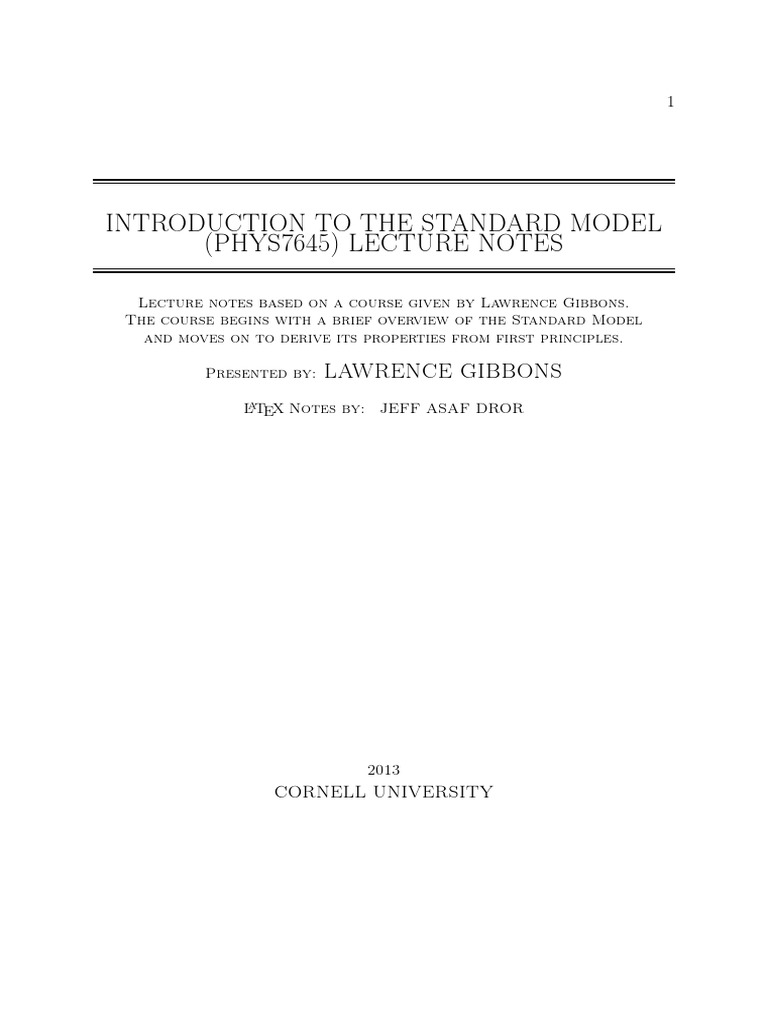 Standard Model | PDF | Gauge Theory | Group (Mathematics)