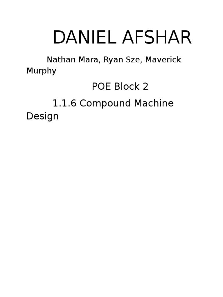 Compound Machine Design for POE | PDF