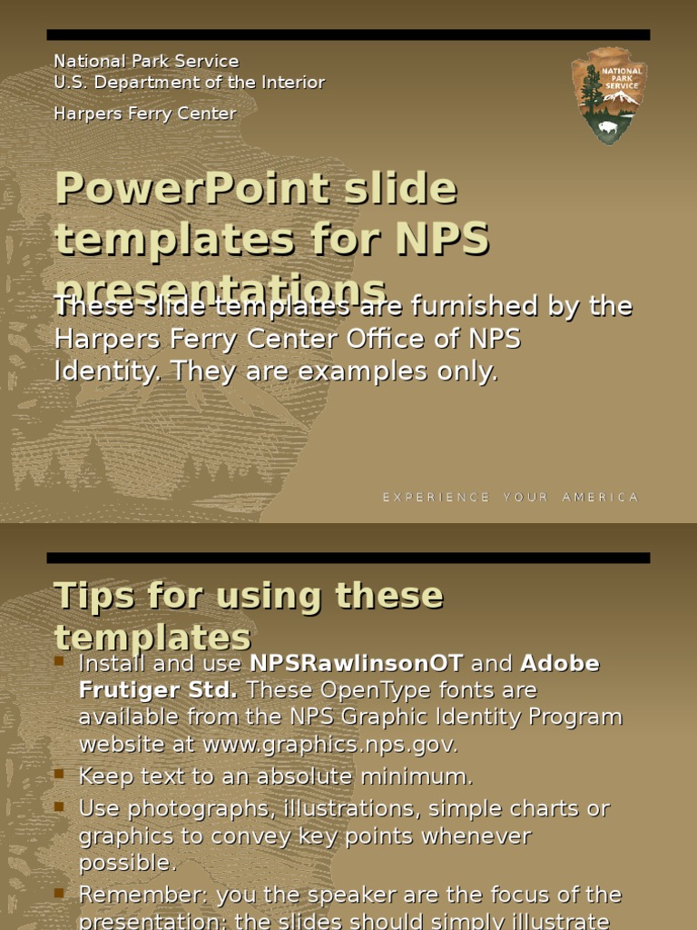 NPS Presentation Slide Templates | PDF | Typefaces | National Park Service