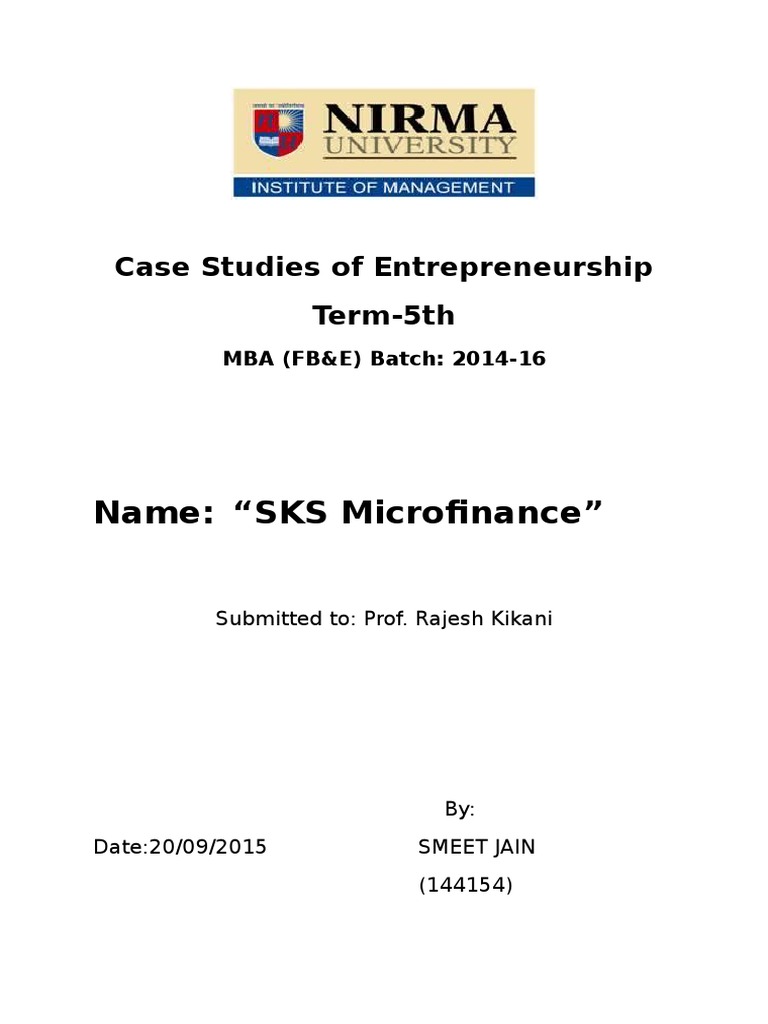 SKS Microfinance Cse Report | PDF | Microfinance | Companies