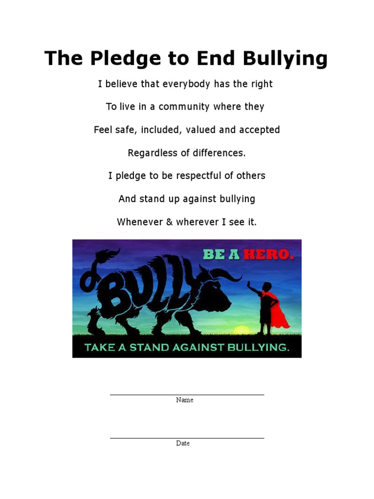 Anti-Bullying Pledge | PDF