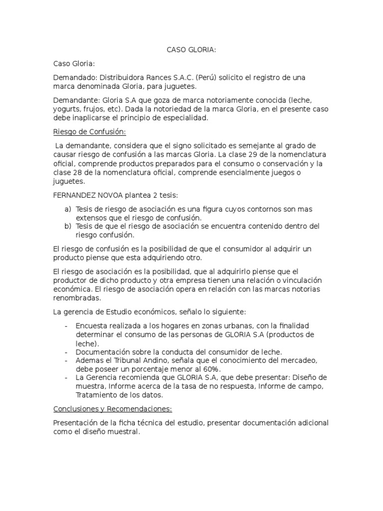 Caso Gloria Kent - JURISPRUDENCIA | PDF | Marca | Producto (Negocio)