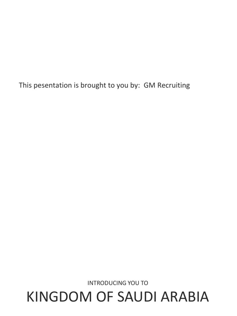 Presentation Saudi-Arabia | PDF | Saudi Arabia | Riyadh