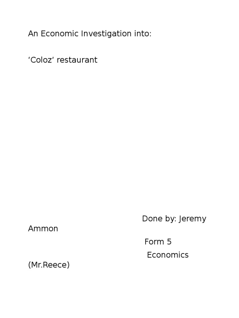 Economics SBA | PDF | Price Elasticity Of Demand | Demand