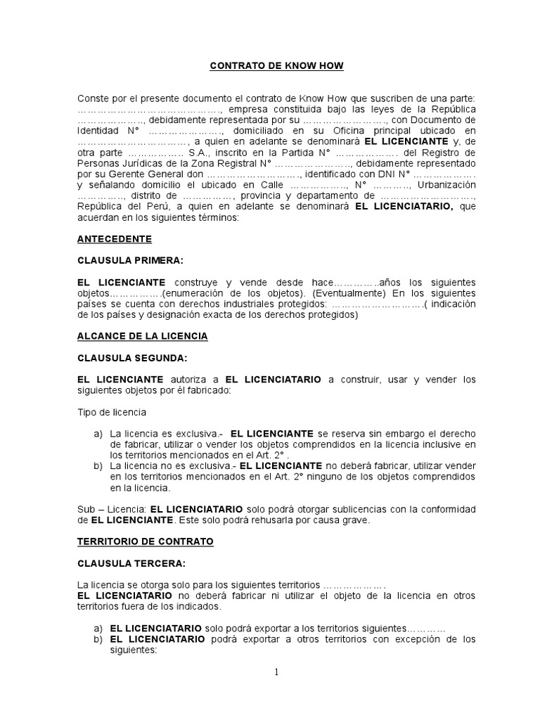 1 Contrato Know How