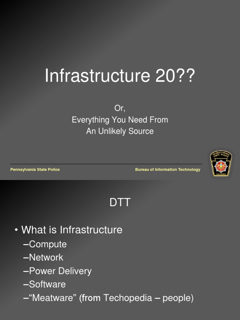 Pennsylvania DGS 15 Presentation - Future of The IT Infrastructure - Mike Shevlin | PDF