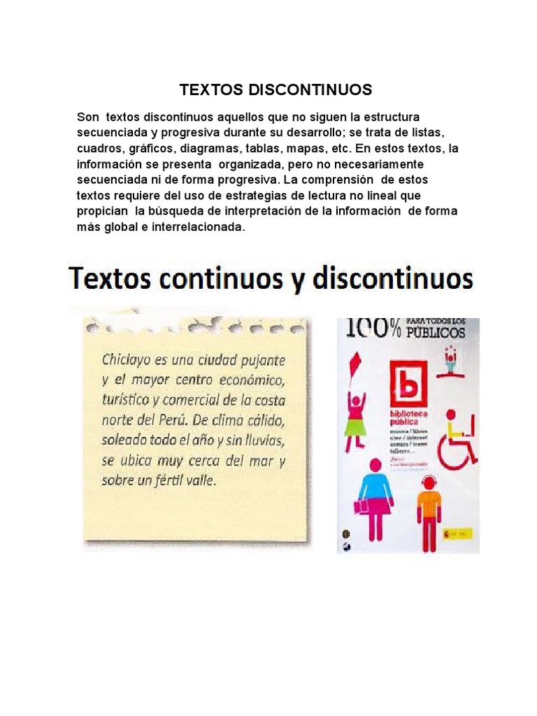 Ejemplos de Textos Discontinuos | PDF | Infografia | Imagen