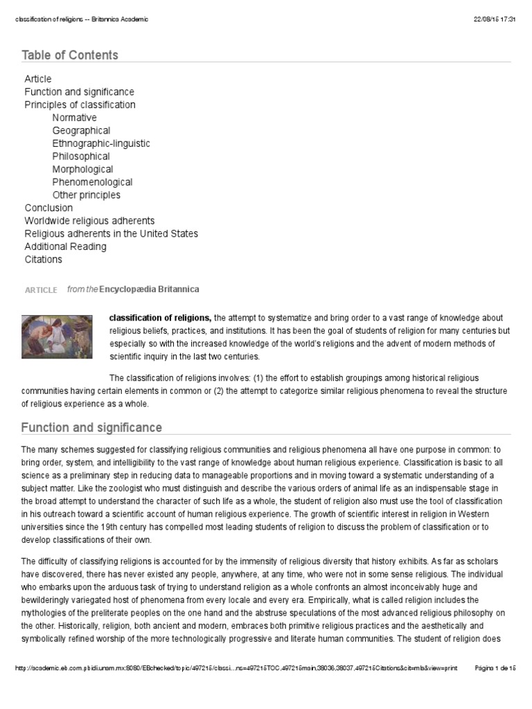 Classification of Religions - Britannica Academic | PDF | Phenomenology ...
