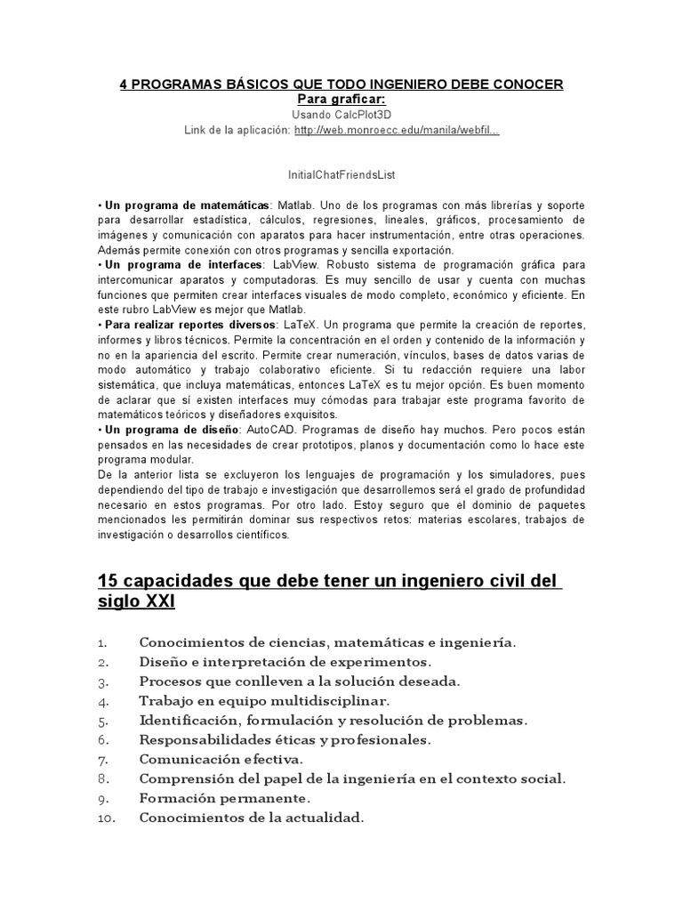 4 Programas Básicos Que Todo Ingeniero Debe Conocer | PDF | Ingeniería | Software