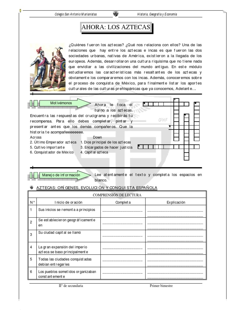 Ii Sec Módulo Iii Ahora Los Aztecas en PDF | Descargar gratis PDF ...
