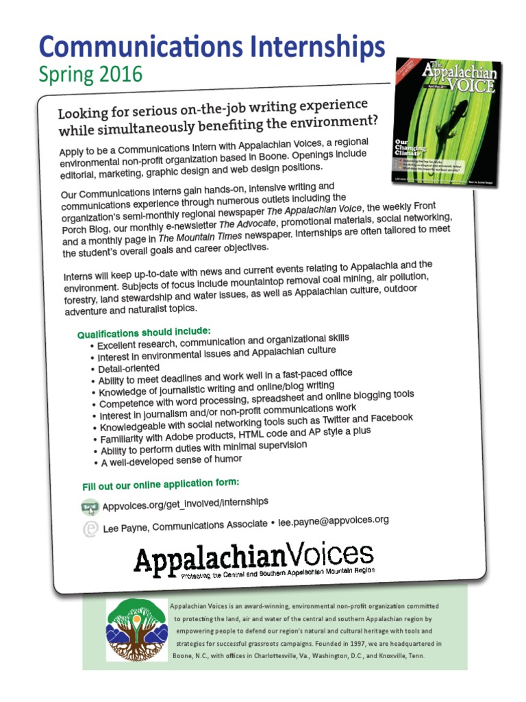 Communications Intern Spring 2016 | PDF | Business