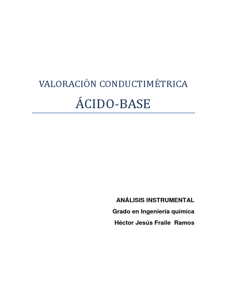 Valoracion Conductimetrica | PDF | Ciencias fisicas | Química analítica