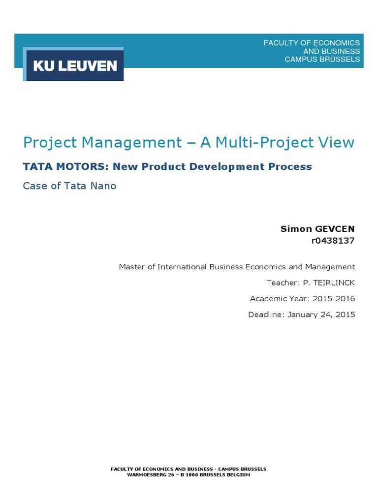 Tata Motors: New Product Development Process | PDF | New Product ...