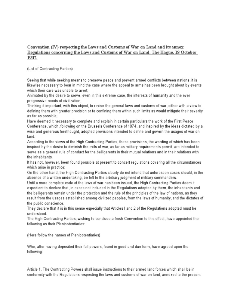 Martens Clause | PDF | Law Of War | Treaty