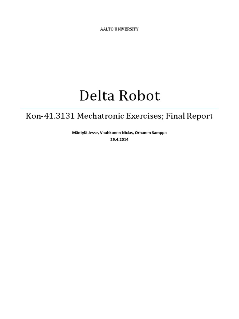 Project Delta Robot | PDF | Cartesian Coordinate System | Robot