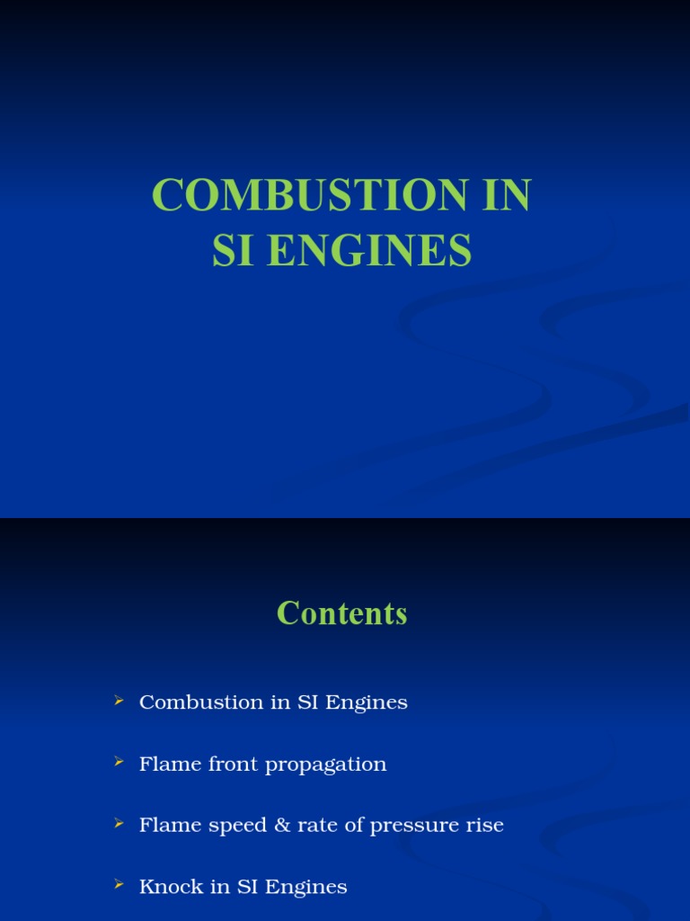 Combustion Dynamics in SI Engines | PDF | Combustion | Internal ...