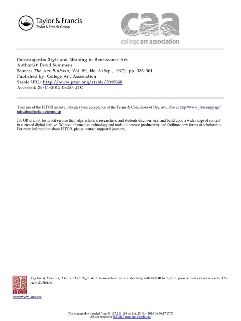 Contrapposto: Style and Meaning in Renaissance Art | PDF | Renaissance ...