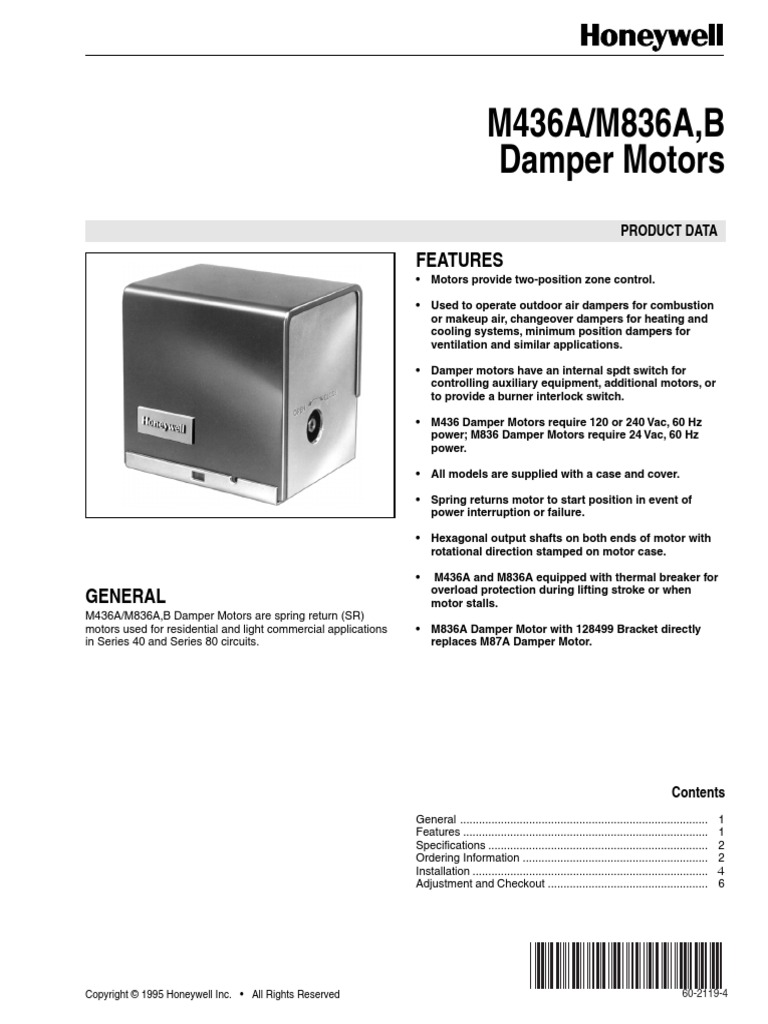 Honeywell M436 PDF | PDF | Switch | Power Supply