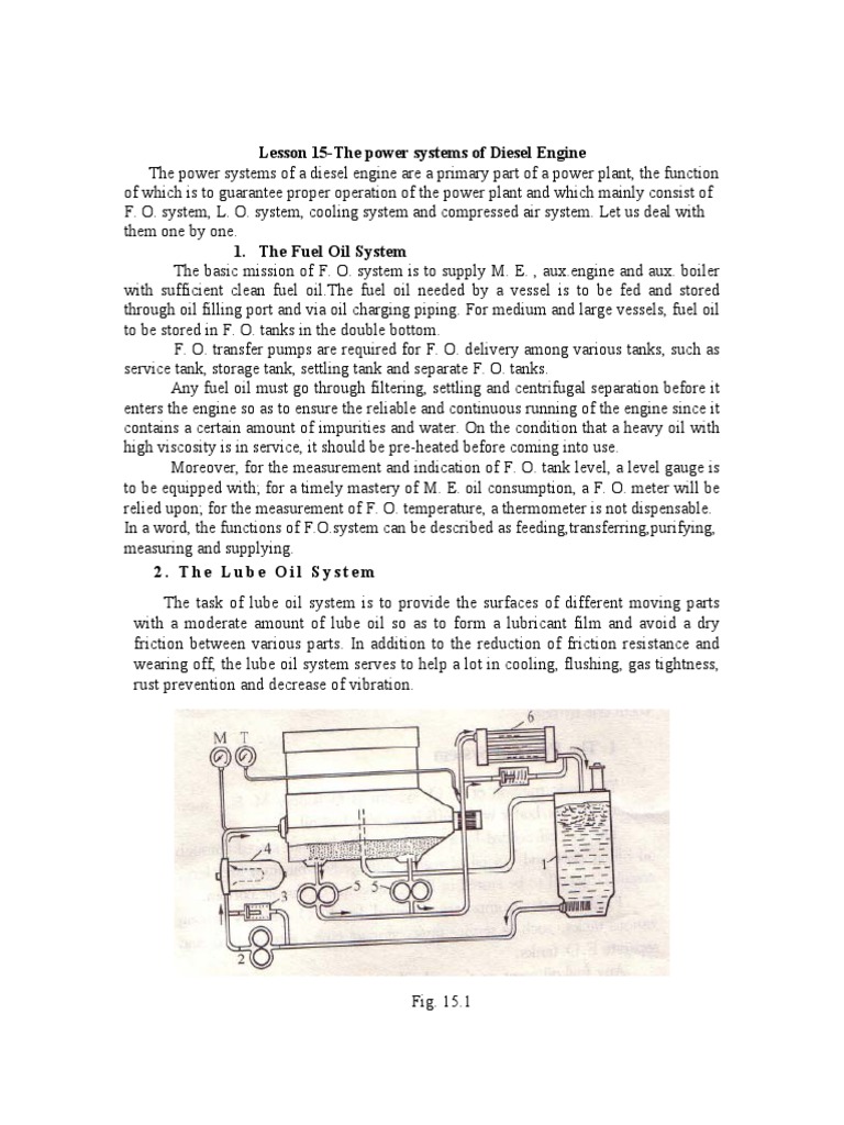 Lesson 15-The Power Systems of Diesel Engine | PDF