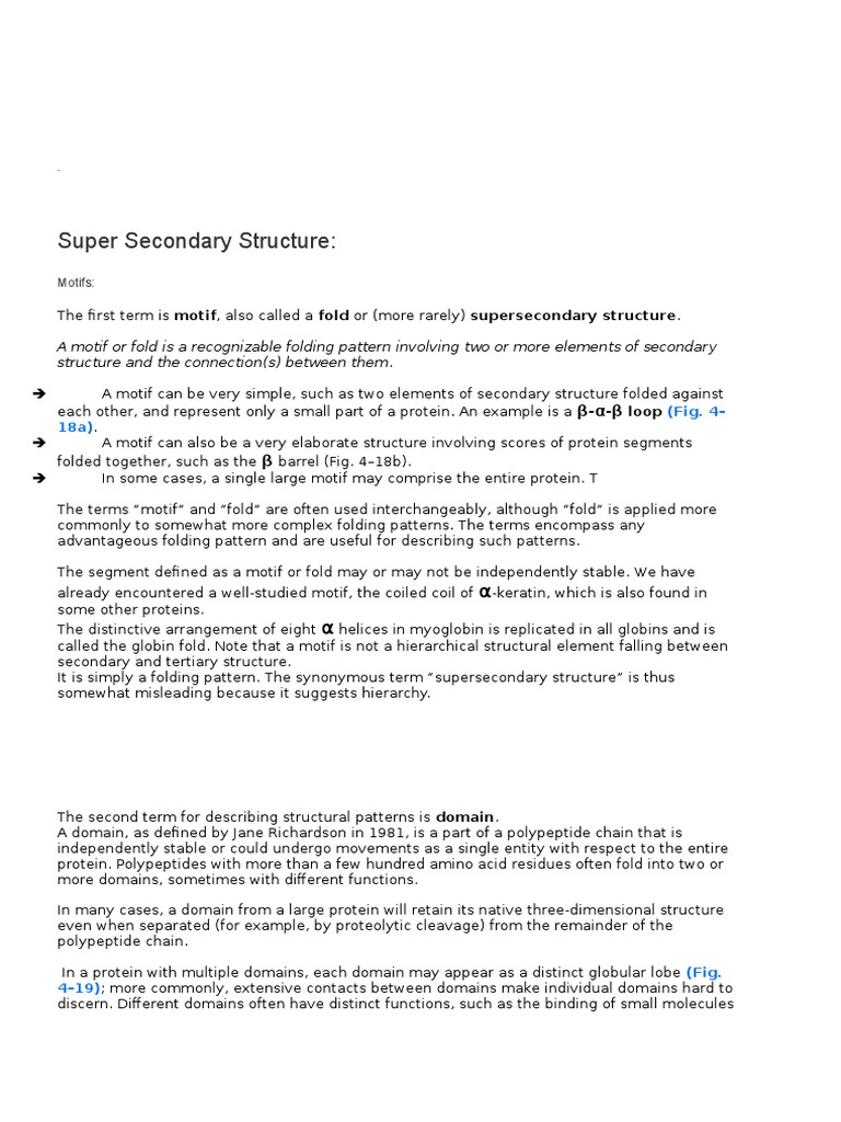 Super Secondary Structure | Download Free PDF | Protein Domain | Peptide
