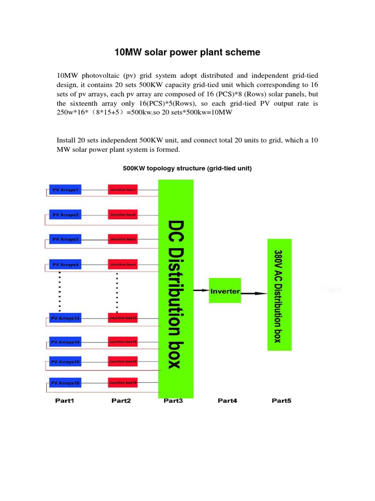 10MW Solar Power Plant Design Overview | PDF | Science & Mathematics ...