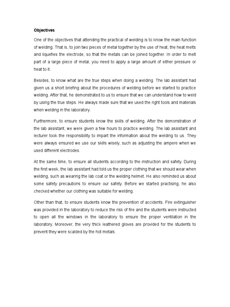 Welding Report | PDF | Welding | Construction