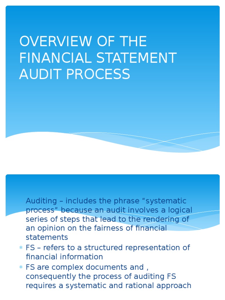 The Financial STatement Audit Process - pptx-2 | PDF | Financial Audit ...