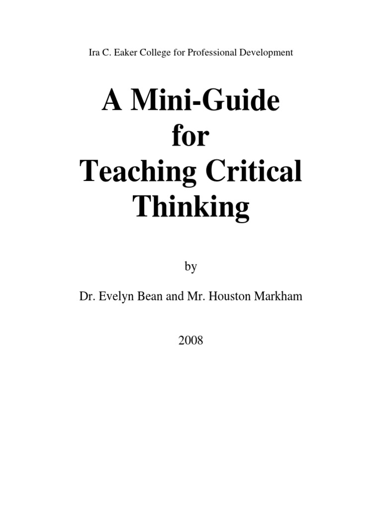 Teaching Critical Thinking | PDF | Critical Thinking | Thought