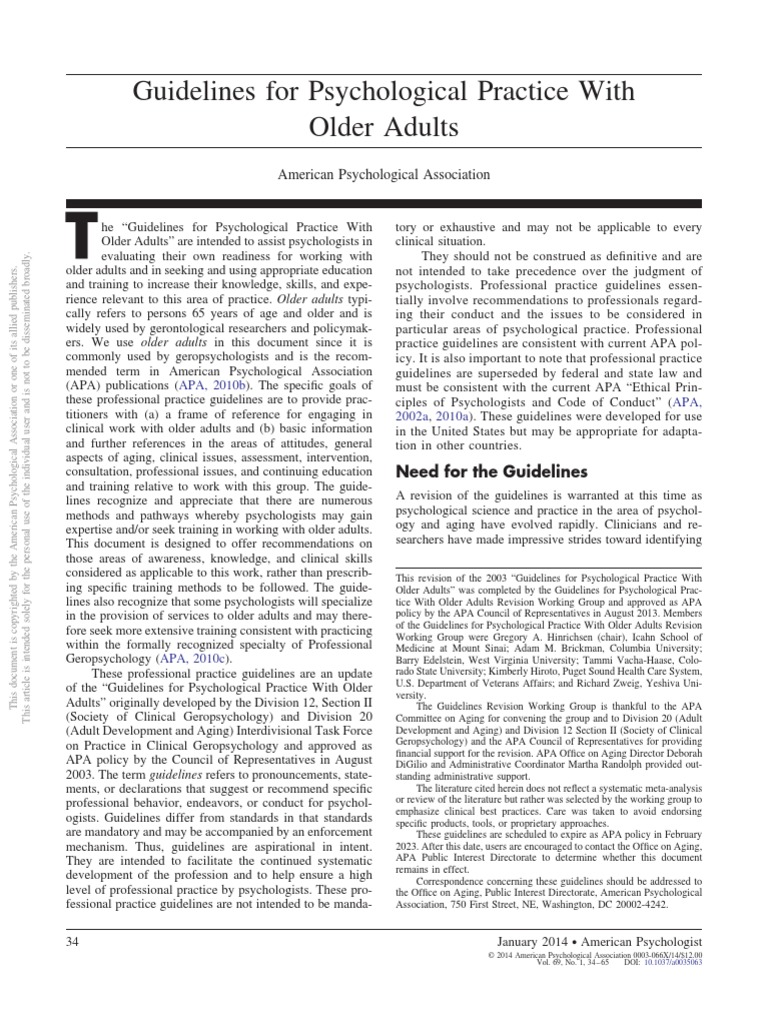 2014 - APA Guidelines Older Adults | PDF | American Psychological ...