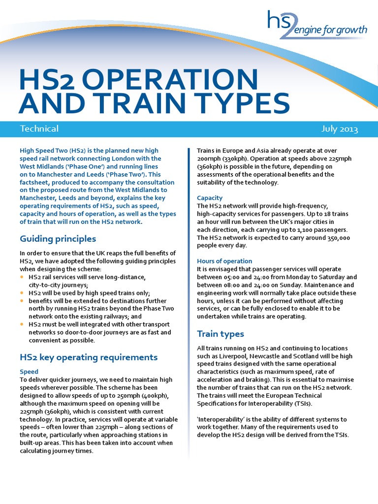 P2C40 - HS2 Operation and Train Types | PDF | High Speed Rail | Rail ...