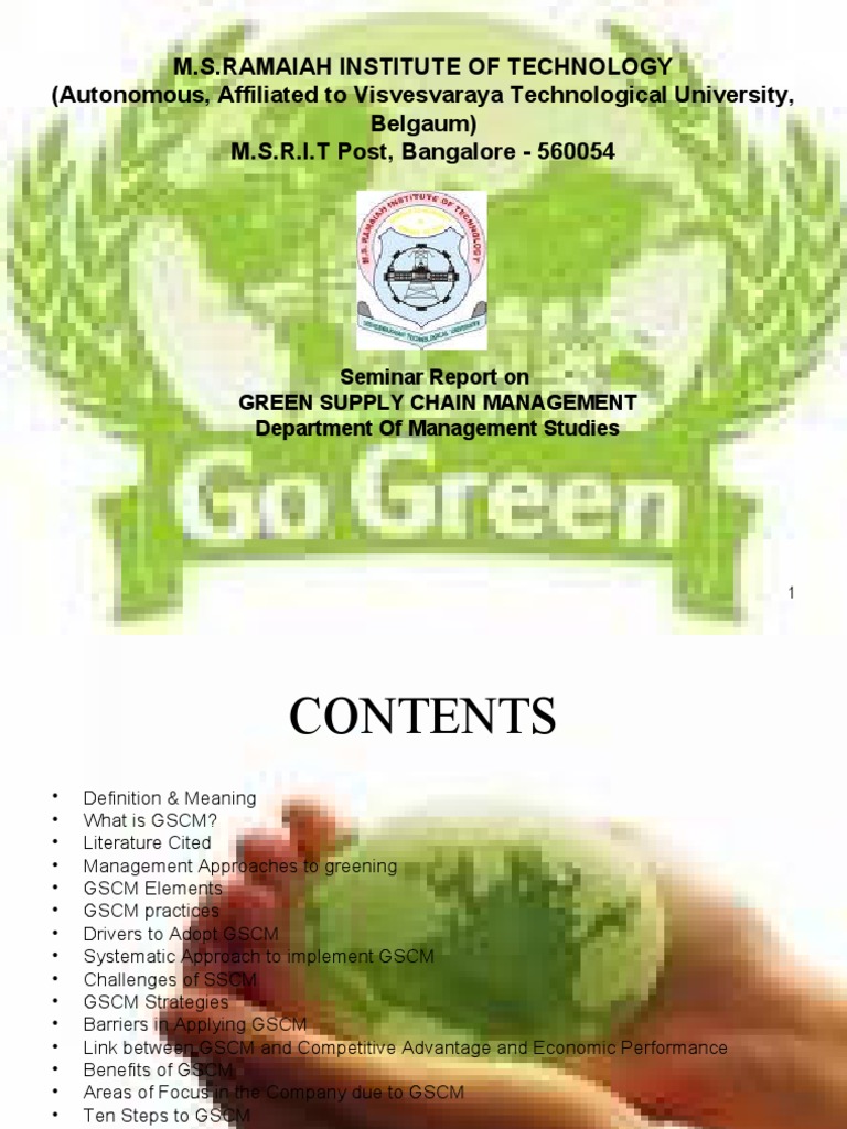 Green Supply Chain Management Overview Pdf Supply Chain Management