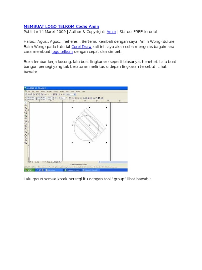 Membuat Logo Telkom Code (Dengan CorelDraw) | PDF