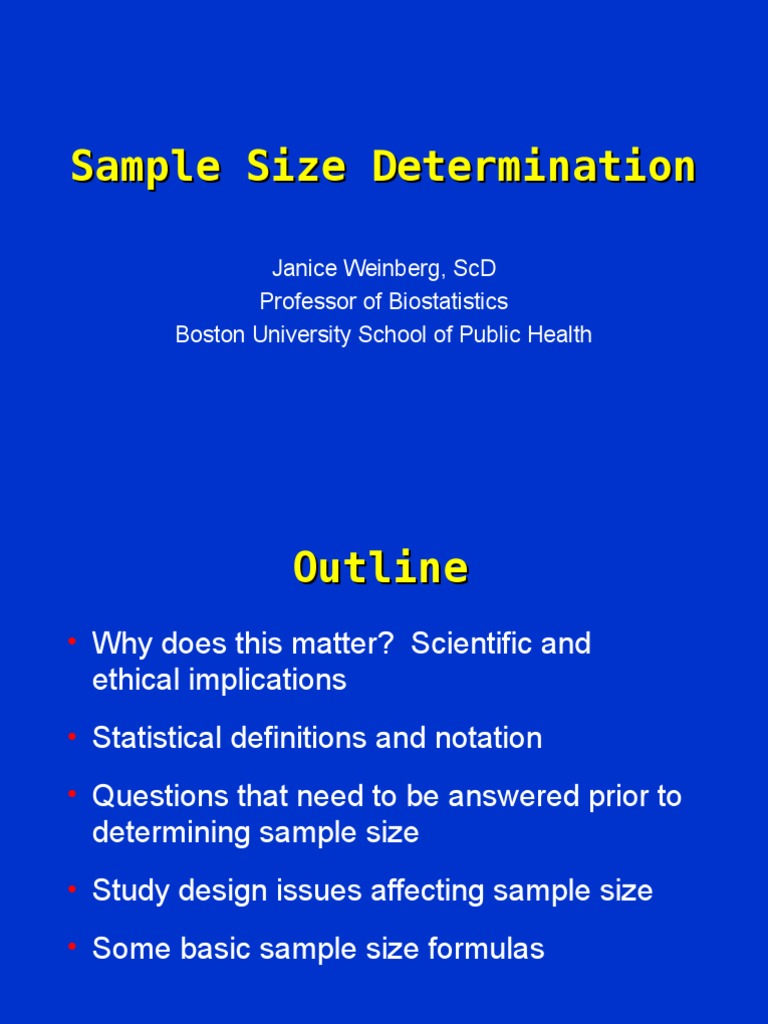Sample Size Determination 03202012 | PDF | Type I And Type Ii Errors ...