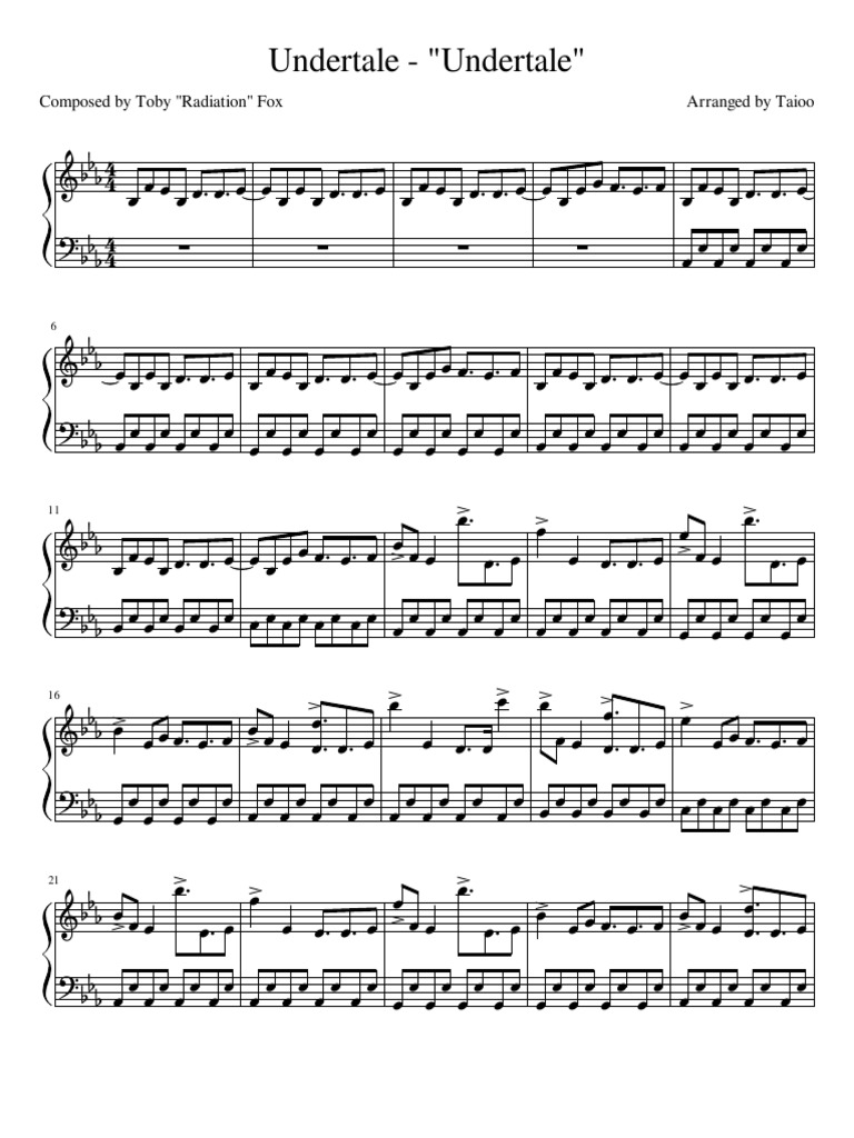 Undertale - Undertale Sheet Music | PDF