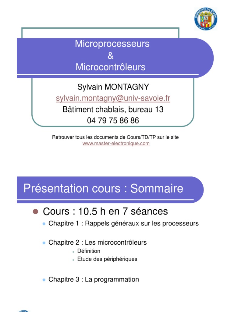 Cours Microprocesseurs Et Microcontroleurs Internet Pdf