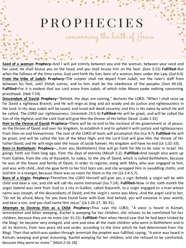 Prophecies: Concerning The Birth of Jesus | PDF | Jesus In Islam | Mary ...
