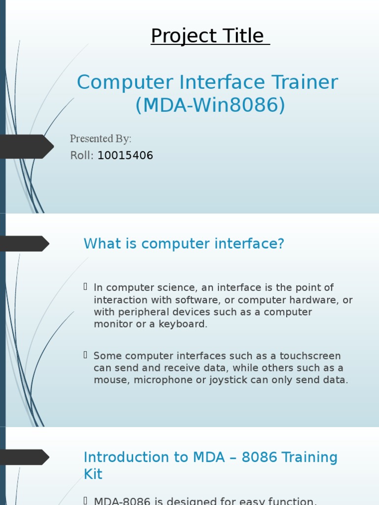 Computer Interface Trainer (MDA-Win8086) - Presentation | PDF | Input ...