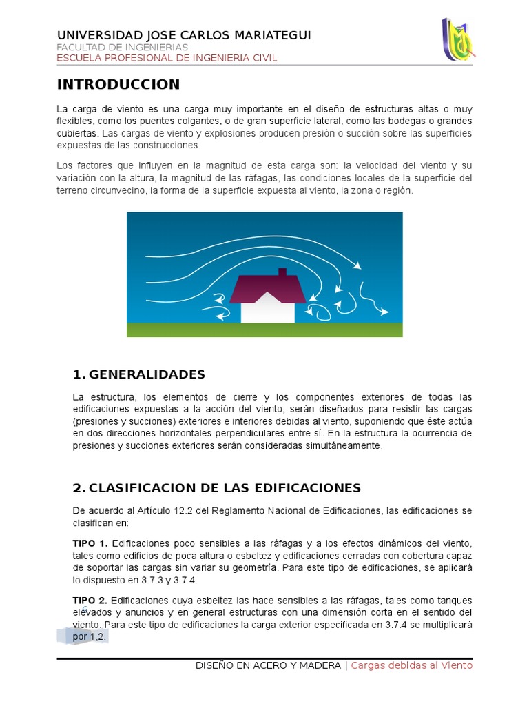 Cargas de Viento | PDF | Velocidad del viento | Barlovento y sotavento