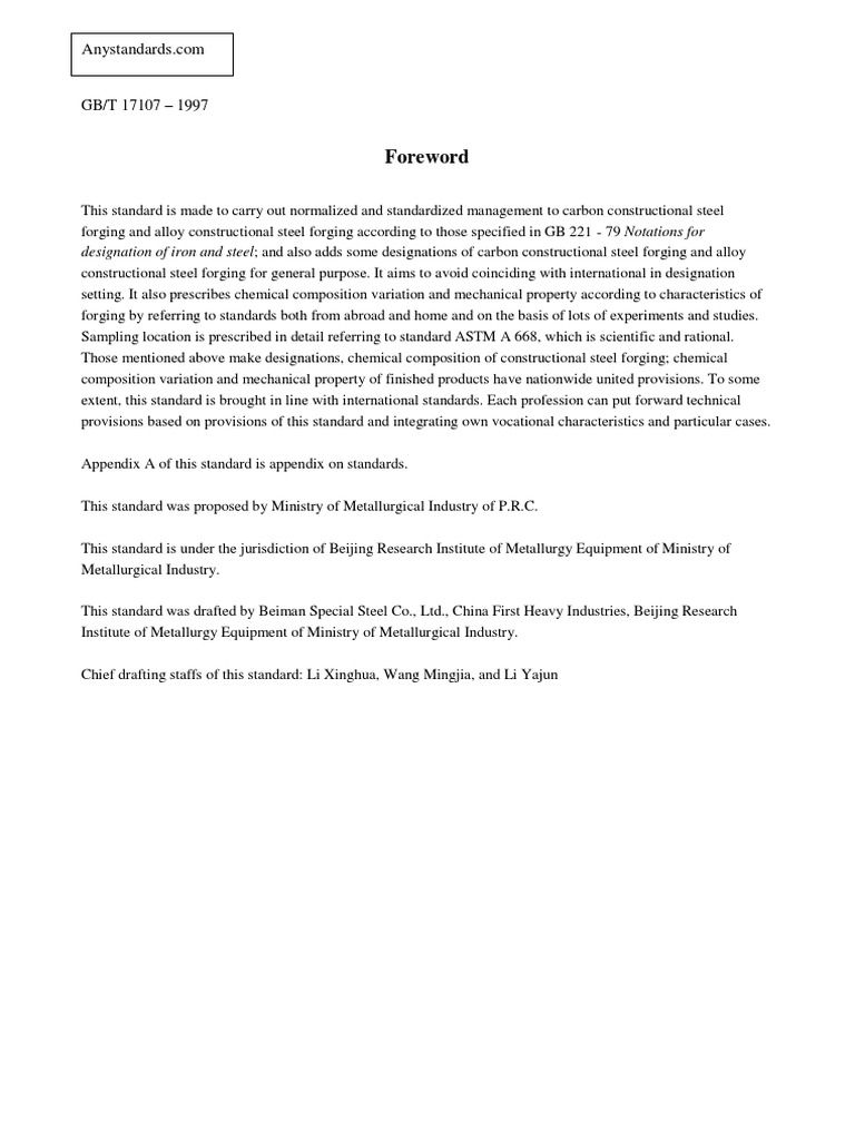 Standard for Designations, Chemical Compositions, Mechanical Properties ...