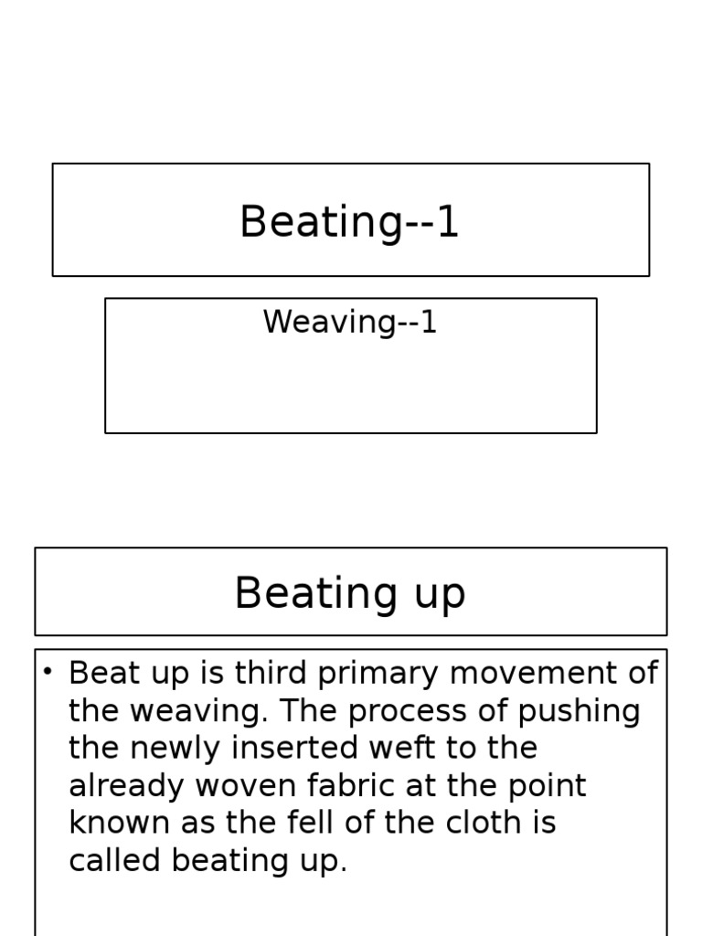 Beating-Up Mechanisms in Weaving | PDF | Weaving | Mechanical Engineering