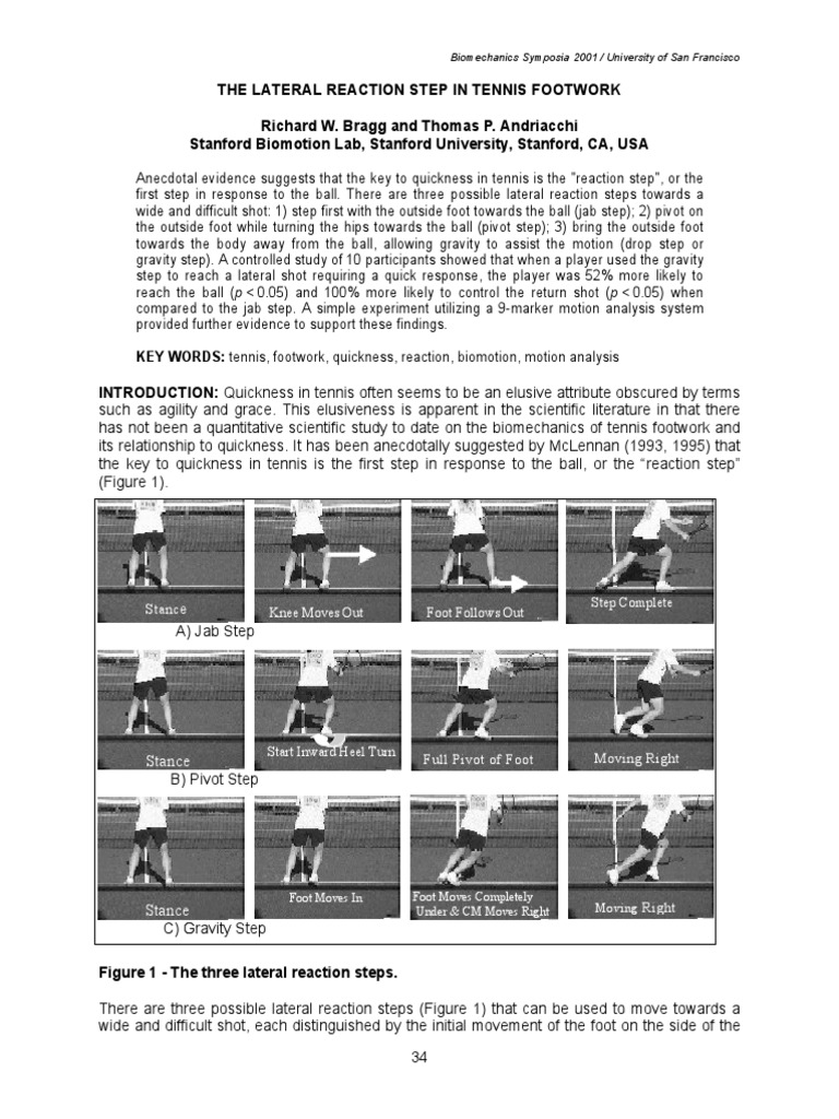The Lateral Reaction Step in Tennis Footwork | PDF | Center Of Mass ...