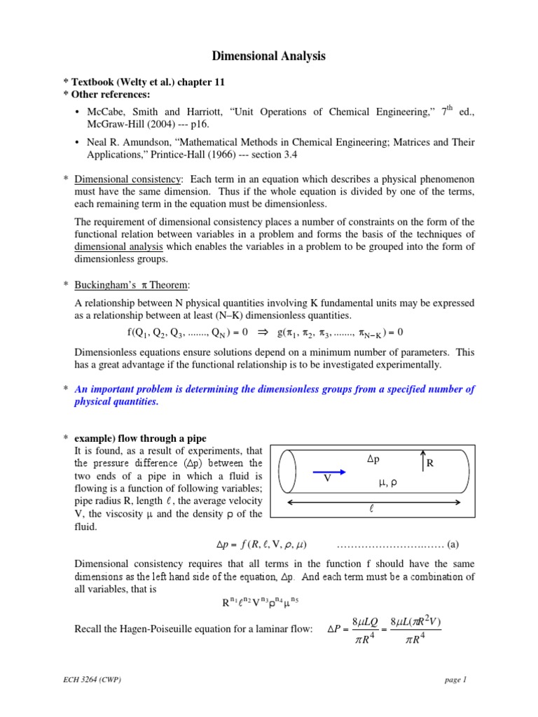 12 Dimensional Analysis | PDF | Chemical Engineering | Physics