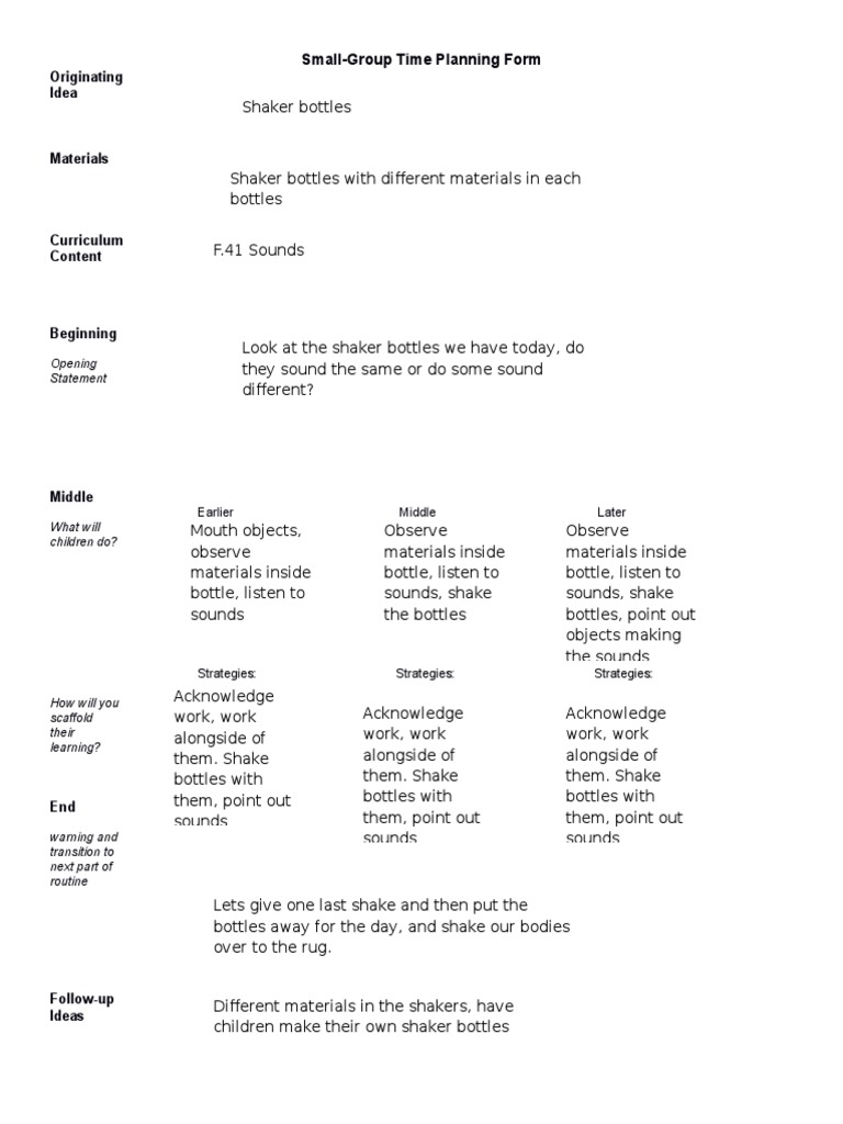 Sensory Shaker Bottle Activities | PDF