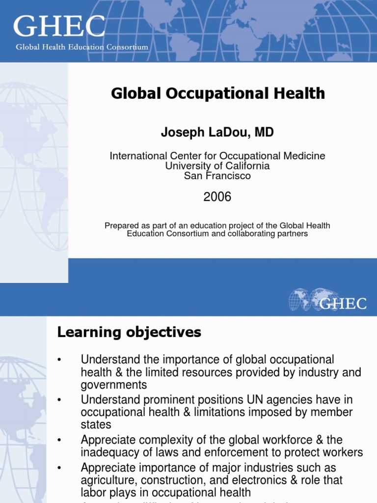 42 Global Occupational Health FINAL | PDF | International Labour ...