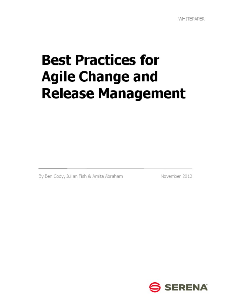 Best Practices For Agile Change and Release Management | PDF | Business Process | Agile Software ...