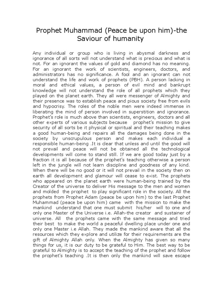 Prophet Muhammad: Humanity's Saviour | PDF | God In Islam | Muhammad