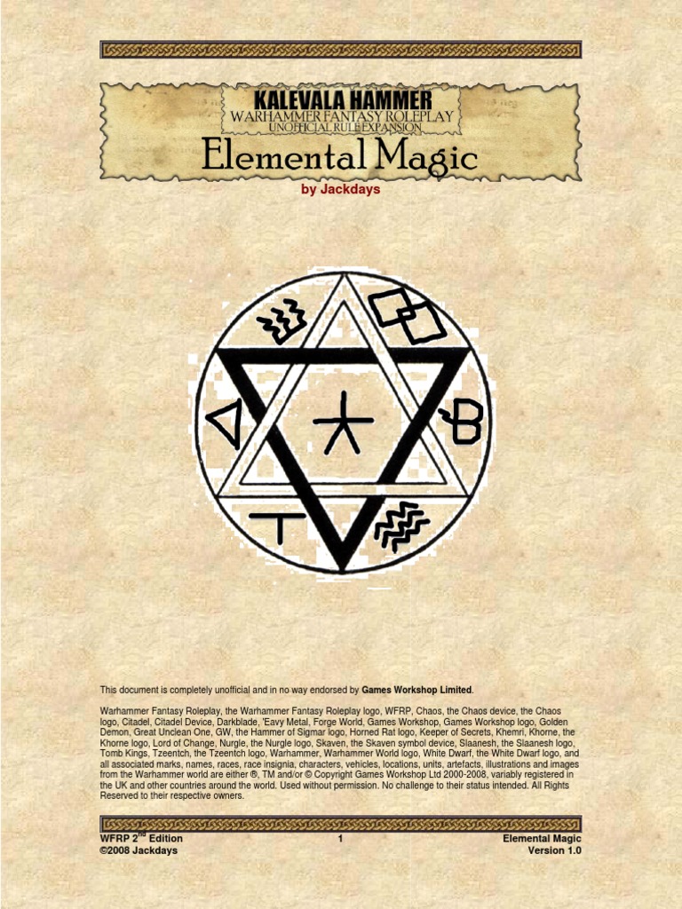 Elemental Magic | Magic (Paranormal) | Campaign Settings